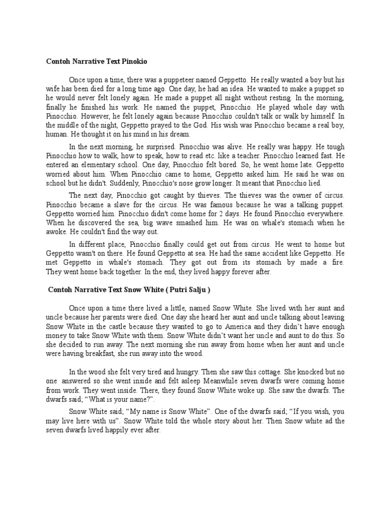Contoh Narrative | PDF | Pinocchio