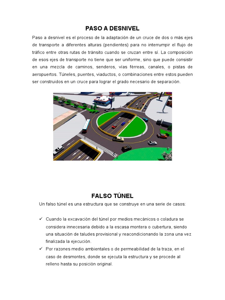Tipos y características de pasos a desnivel | PDF | Hormigón | Cemento