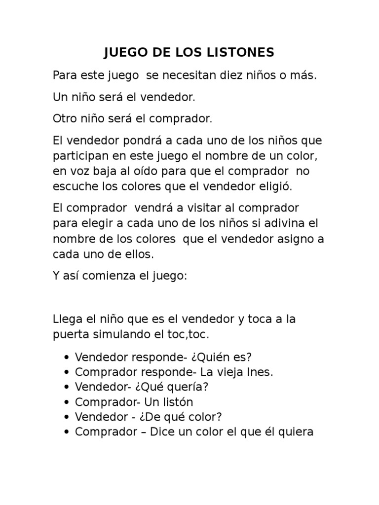 Juego de Los Listones | PDF