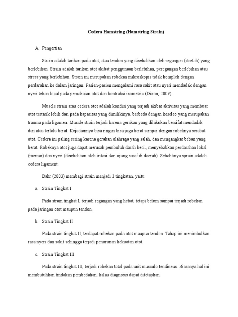 Hamstring Strain | PDF