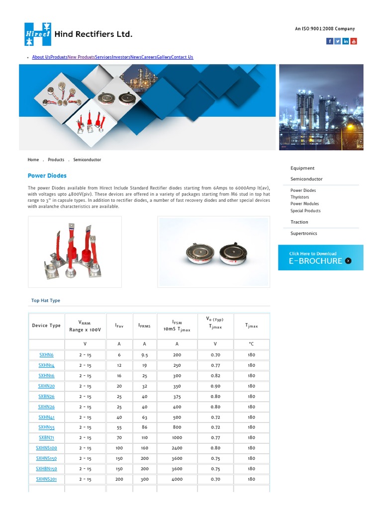 Standard Rectifier, Fast Recovery Diodes - Power Diodes | PDF | Diode ...