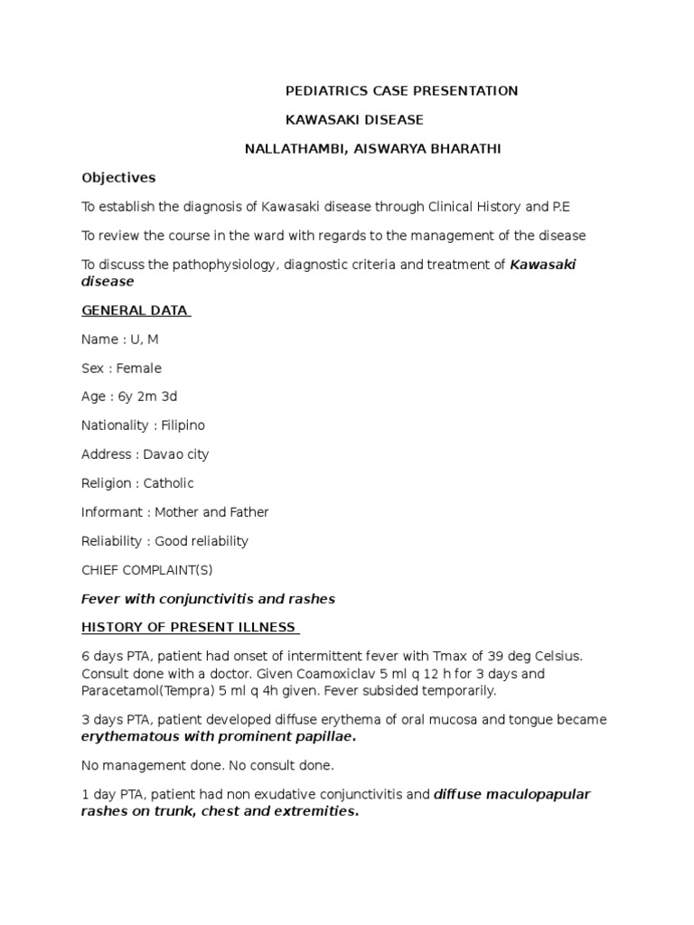 Pediatrics Case Presentation | PDF | Clinical Medicine | Medical ...