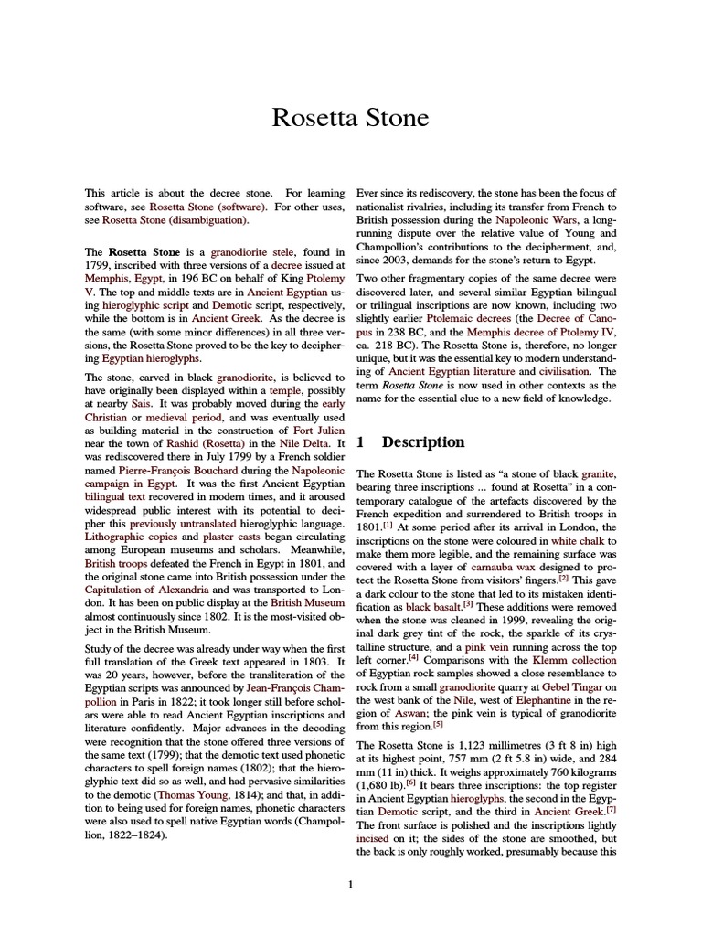 Rosetta Stone | PDF | Ancient Egypt | Archaeology