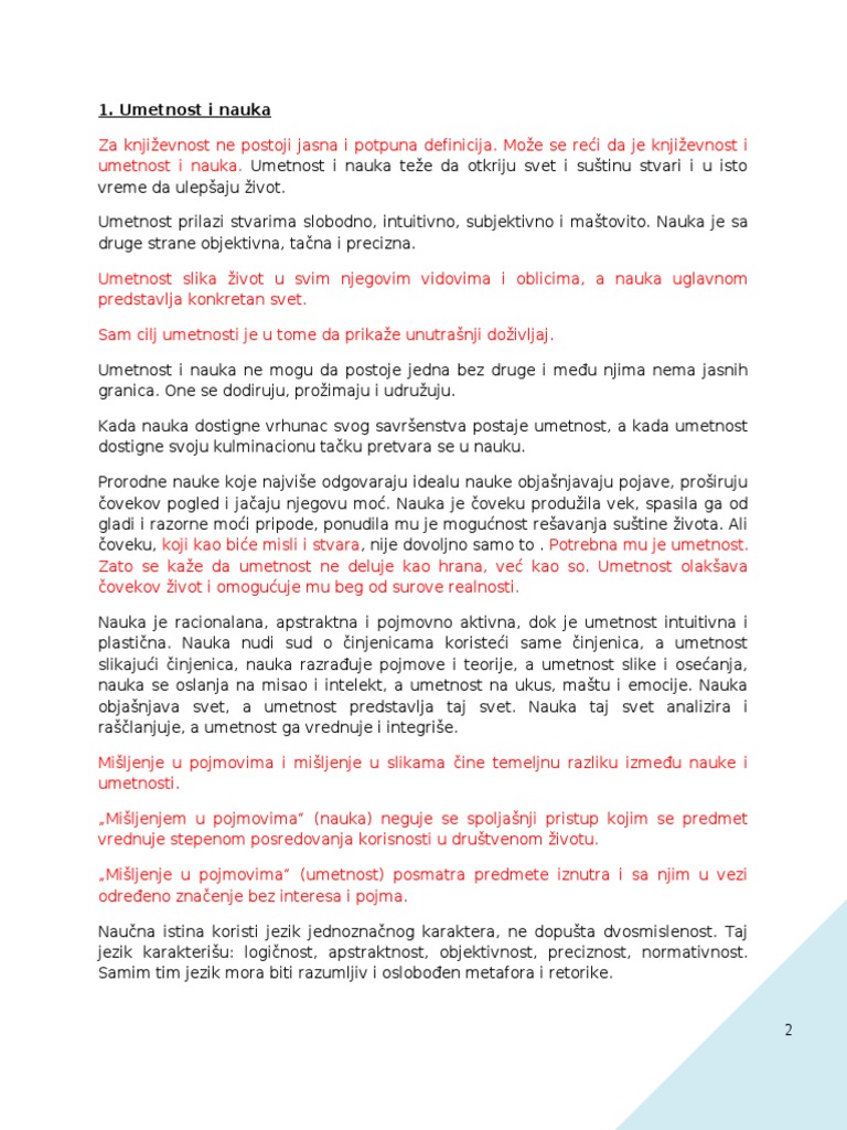 Skripta Knjizevnost | PDF