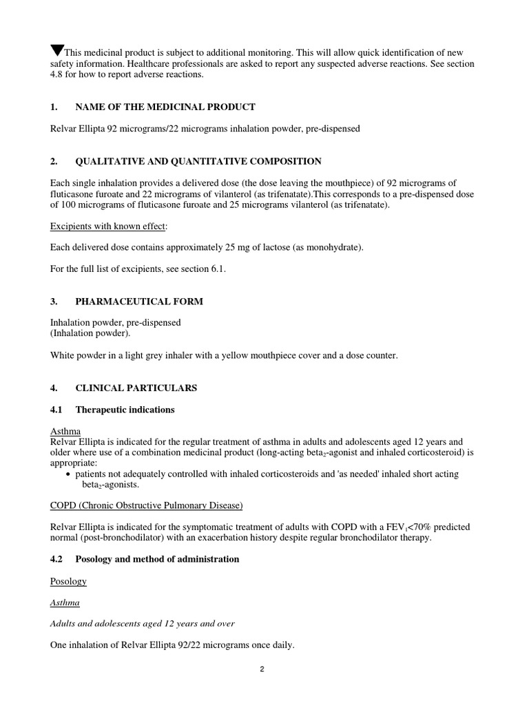 Healthcare Professionals: Relvar Ellipta Guide | PDF