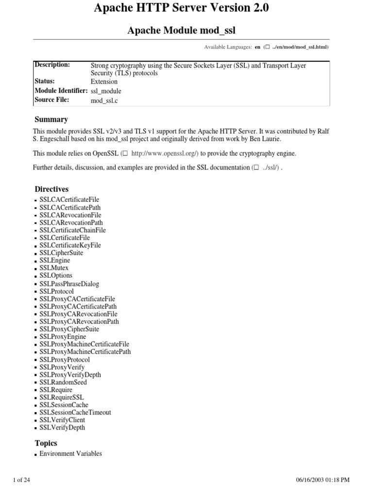 Apache Ssl Pdf Transport Layer Security Public Key Cryptography