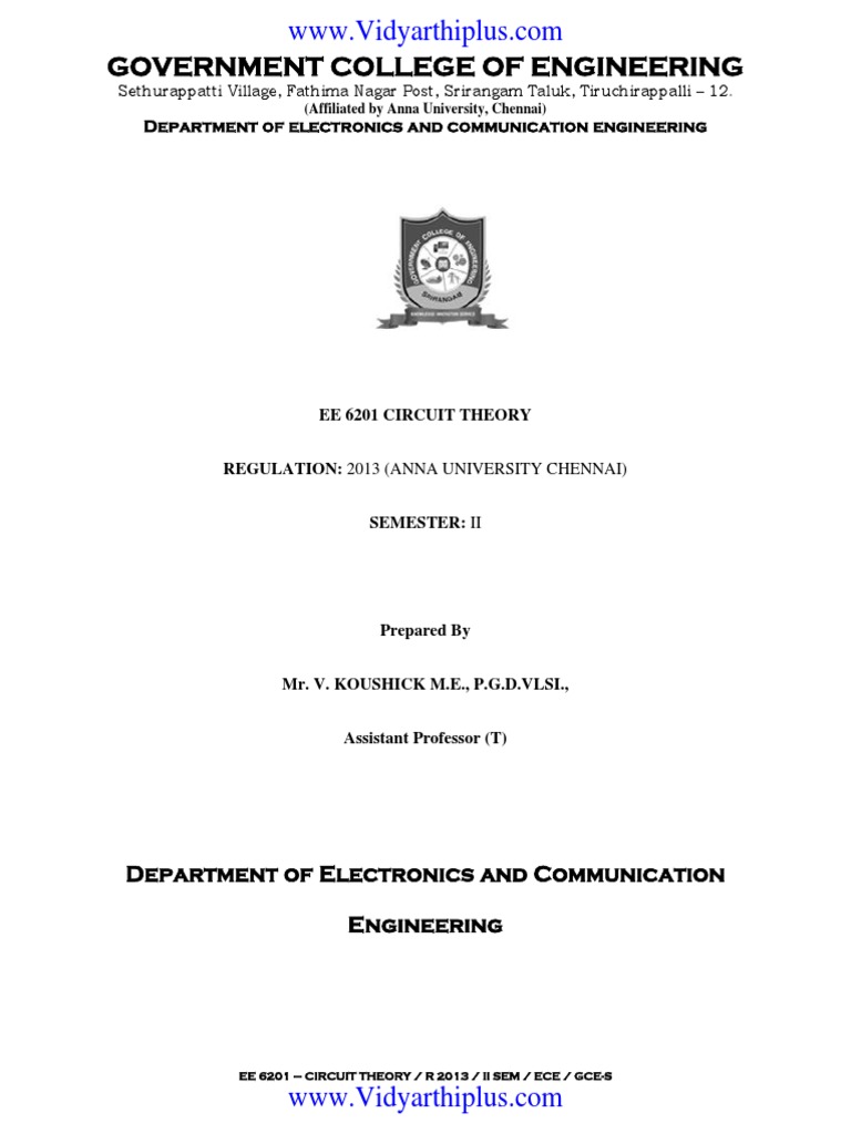 Circuit Theory | PDF | Series And Parallel Circuits | Network Analysis ...