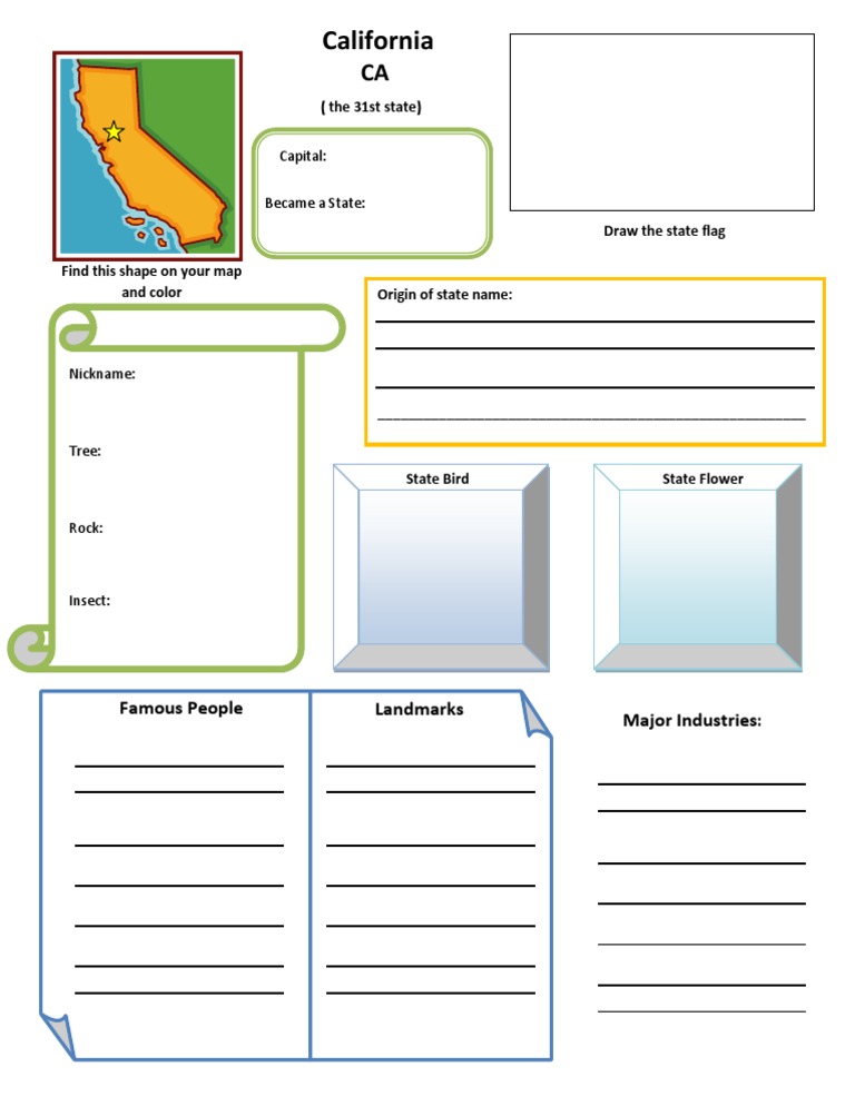California State Worksheet | PDF