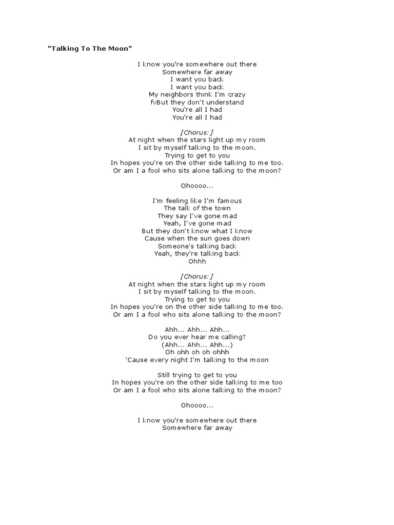 Bruno Mars - Talking To The Moon | PDF