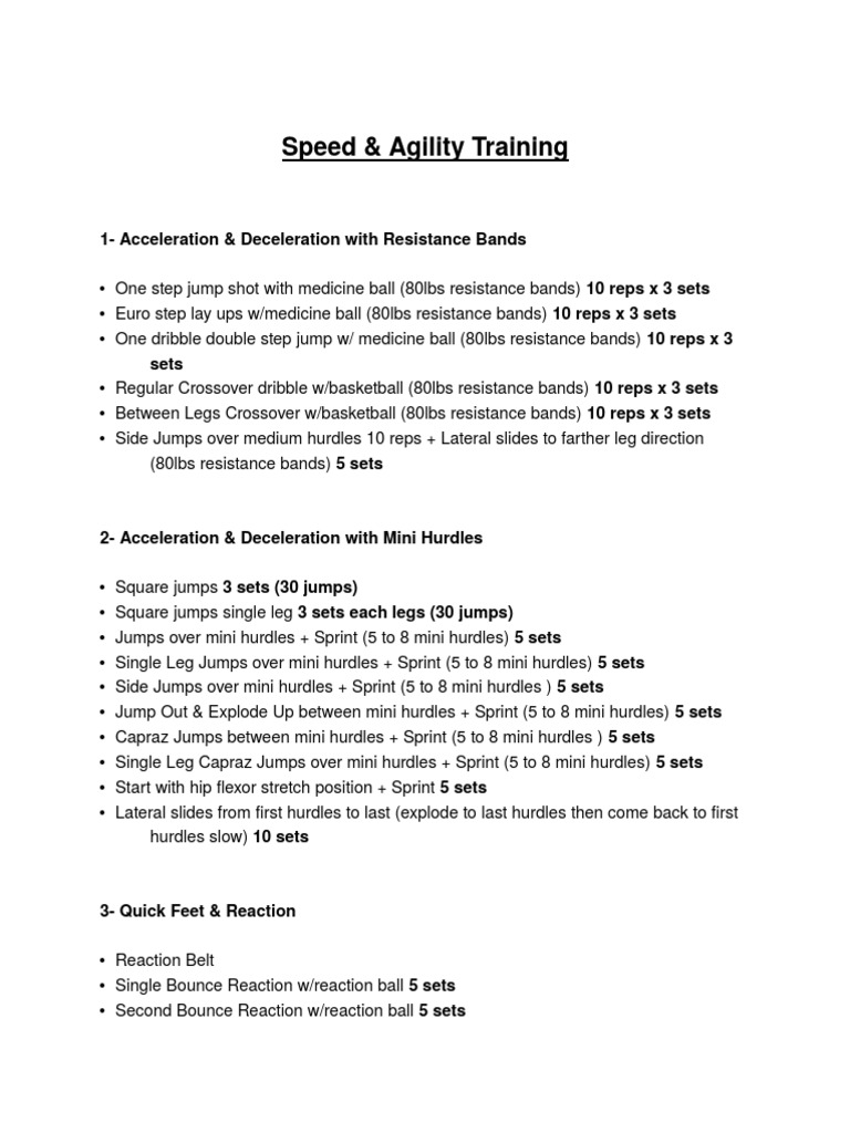 Speed & Agility Workout | PDF