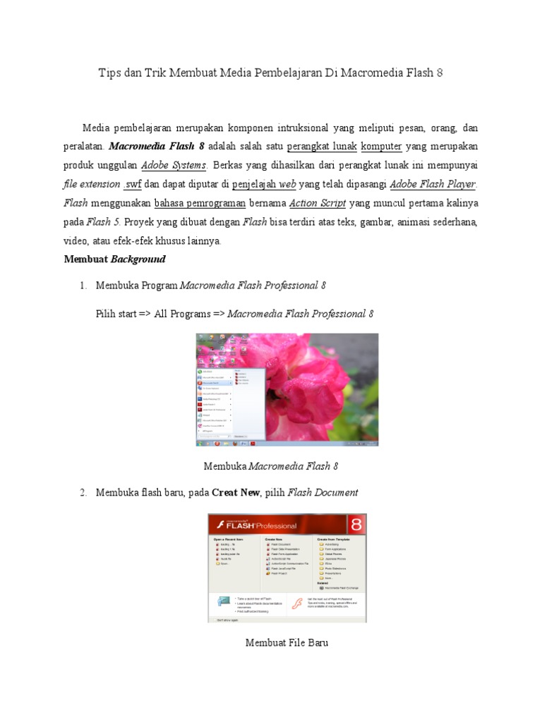 Tips Dan Trik Membuat Media Pembelajaran Di Macromedia Flash 8 PDF | PDF