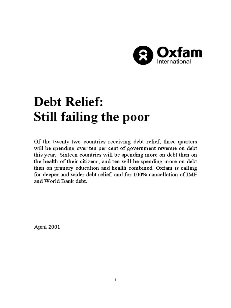Debt Relief: Still Failing The Poor | PDF | Heavily Indebted Poor ...