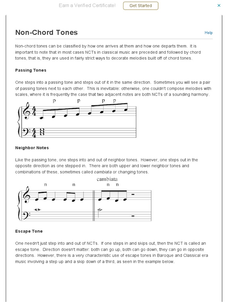 Coursera Non-Chord Tones | PDF | Musical Techniques | Musical Compositions