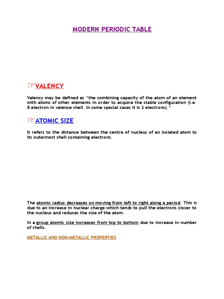 Modern Periodic Table | PDF