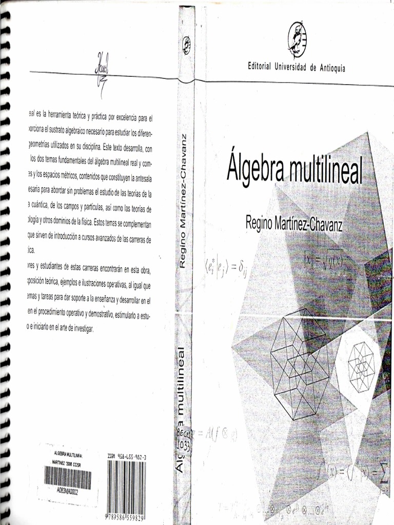 Algebra Multilineal Regino Martinez Chavanz | PDF