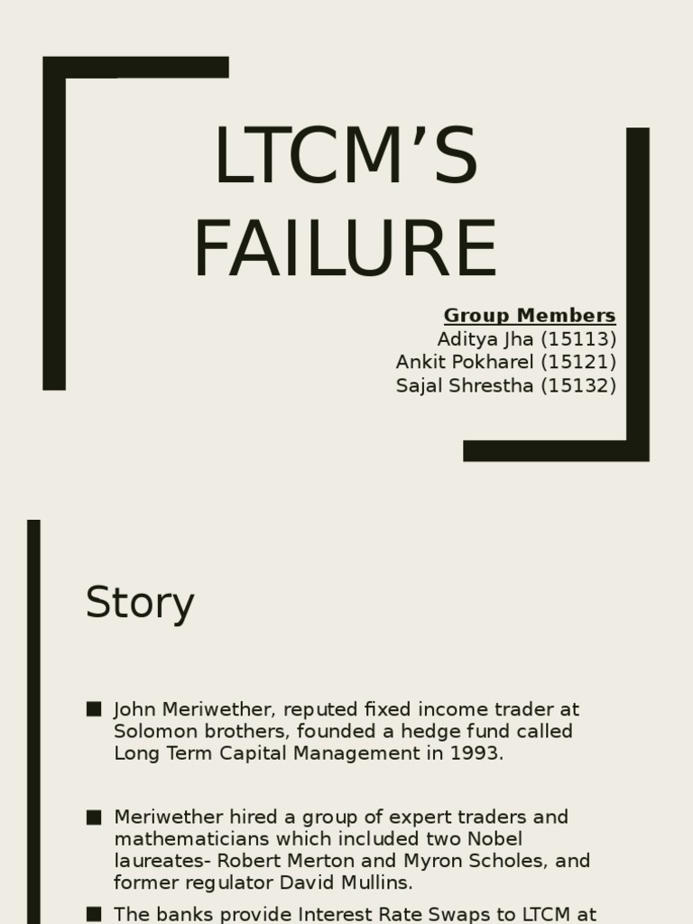 LTCM Case Presentation | PDF | Long Term Capital Management | Financial ...