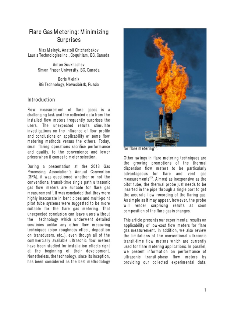 Flare Gas Metering: Challenges & Insights | PDF | Flow Measurement | Gases