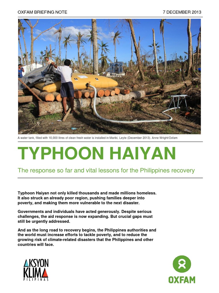 Typhoon Haiyan: The Response So Far and Vital Lessons For The ...