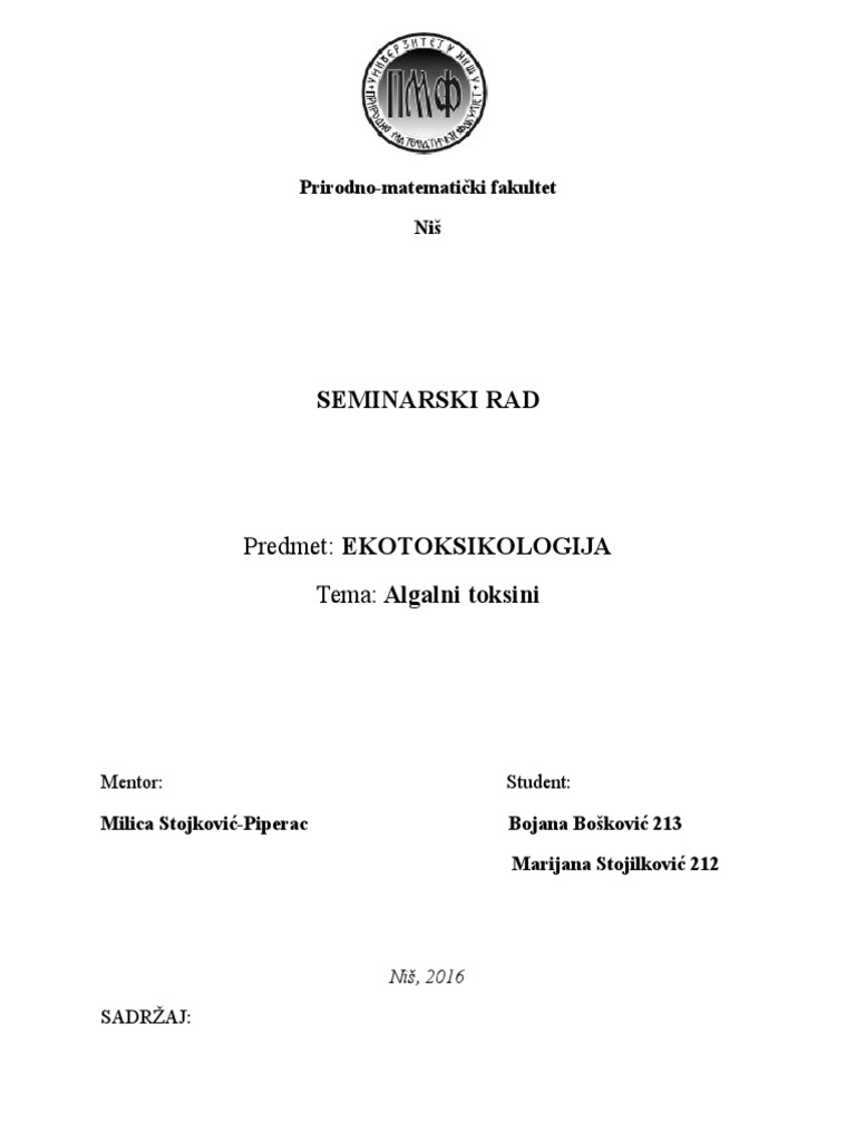 Algalni Toksini | PDF