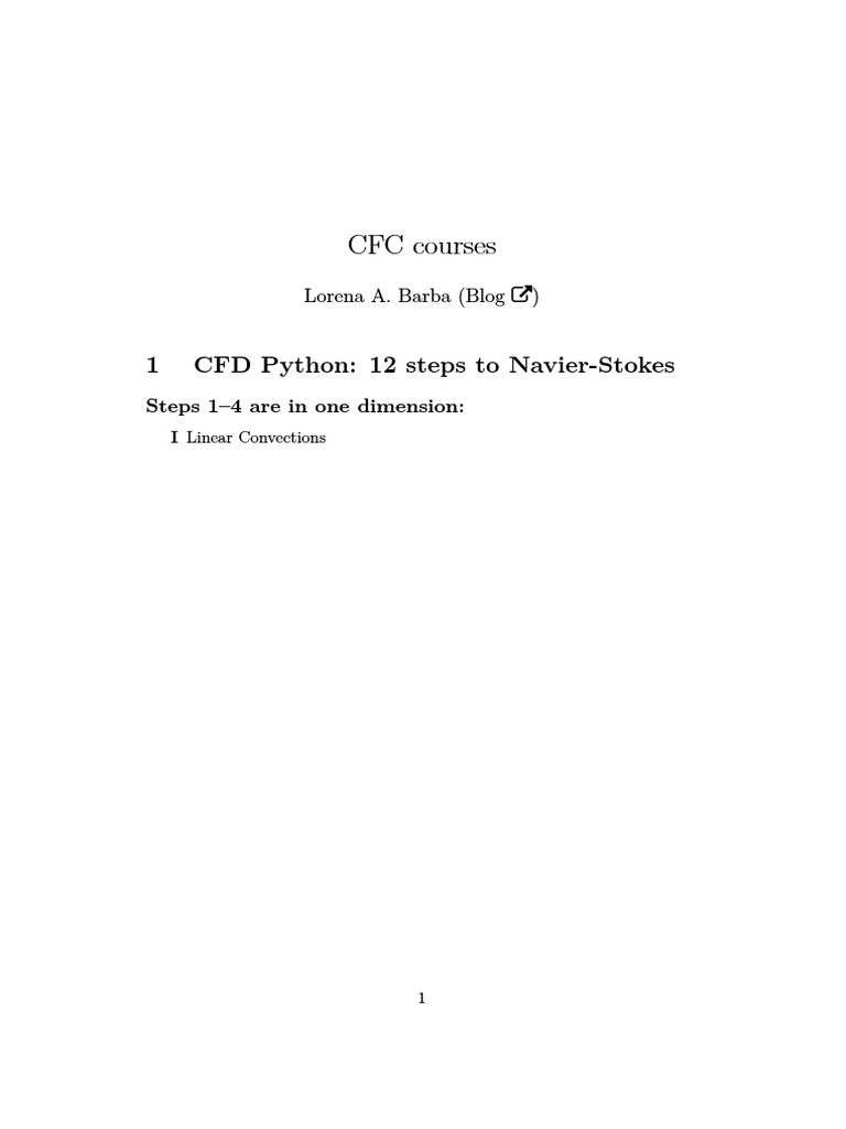 CFC Courses: 1 CFD Python: 12 Steps To Navier-Stokes | PDF