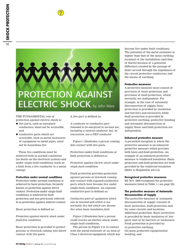 Protection Against Electric Shock: by John Ware | PDF | Electrical ...