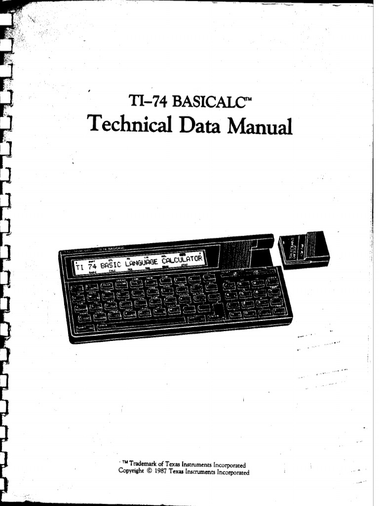 TI74 Technical Data Manual PDF | PDF