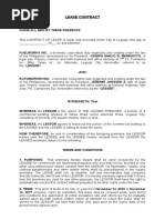 CONTRACT of LEASE For Market Stalls | PDF | Contract Law | Lease