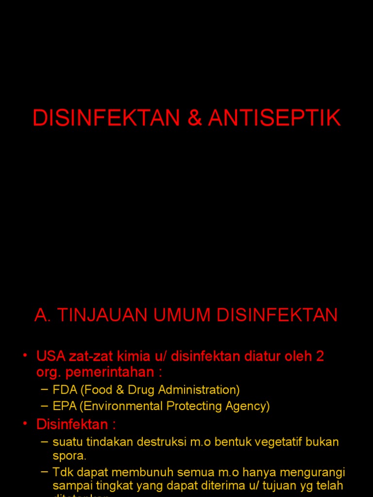 Mekanisme dan Jenis Antiseptik Disinfektan | PDF