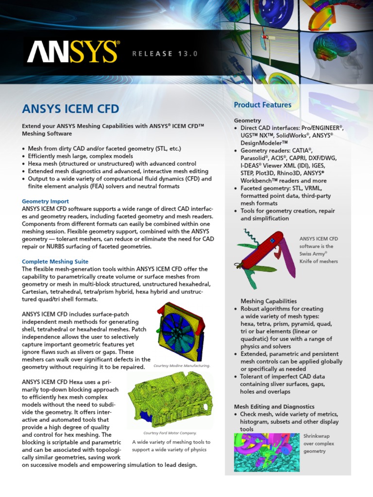 Ansys Icem CFD Brochure | PDF | Computational Fluid Dynamics | Computer ...