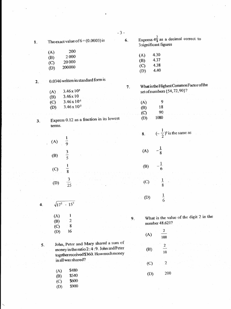 practice maths multiple choice.pdf | Elementary Mathematics ...