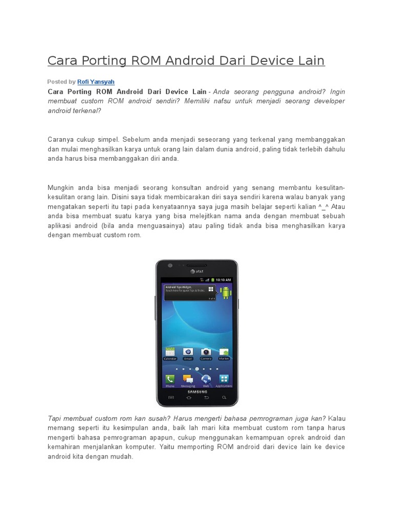 Tutorial Porting Custom Rom | PDF | Seni