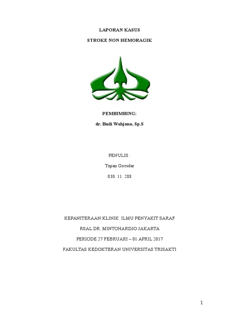 Case Stroke Non Hemoragik | PDF