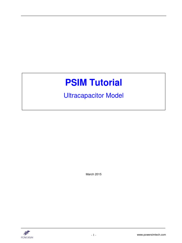 Ultracapacitor Modeling Tutorial | PDF | Capacitor | Electronics