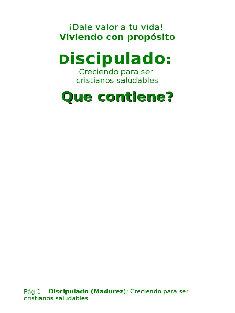 Discipulado | PDF | Cristo (título) | Dios