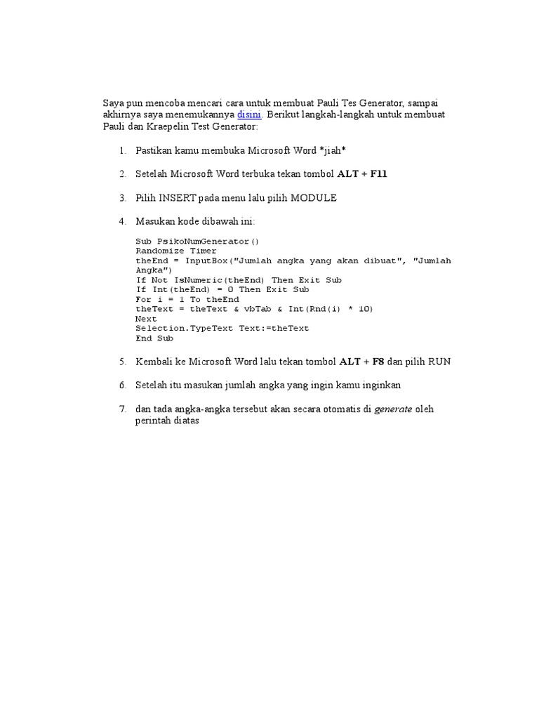 Membuat Pauli Tes Generator | PDF