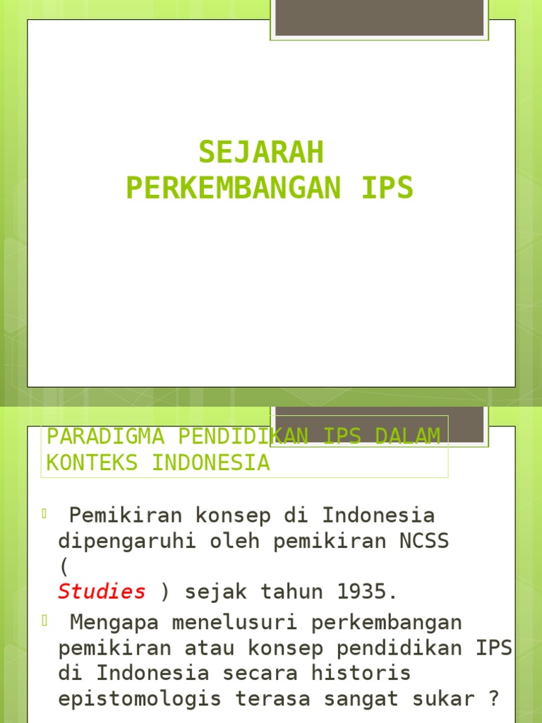 Sejarah Perkembangan Ips | PDF