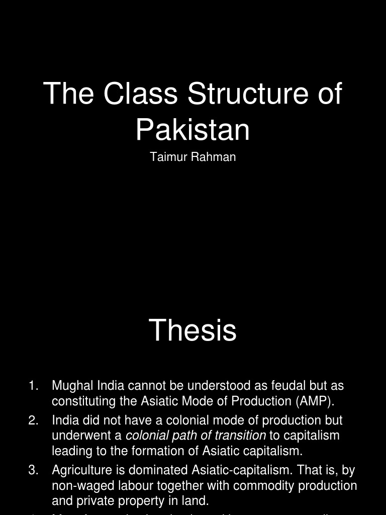 Class Structure of Pakistan | PDF | Caste | Capitalism