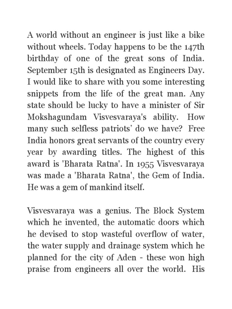 Engineer Day Speech | PDF | Engineering | Science