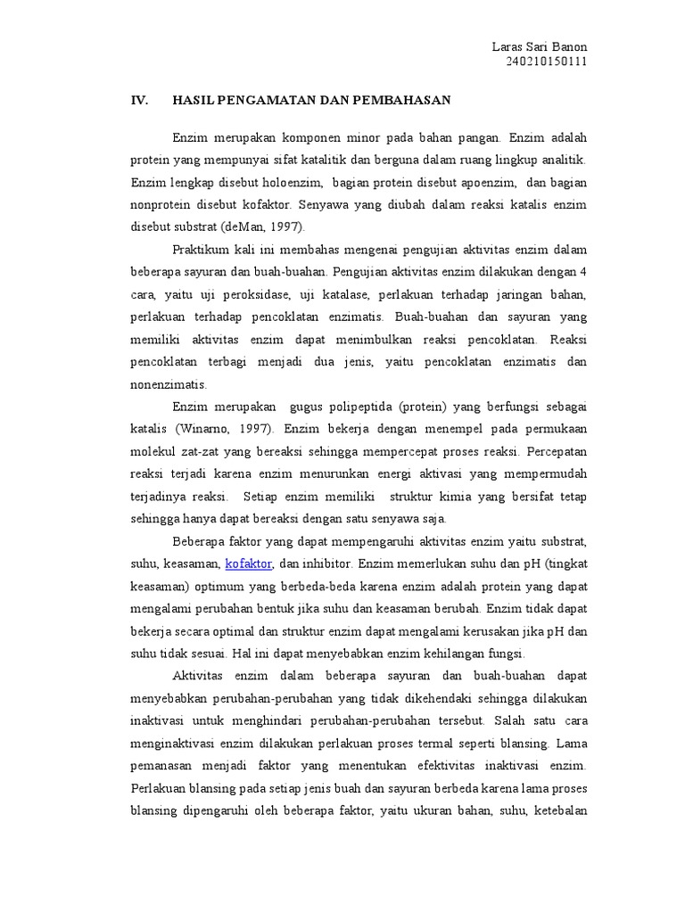 Laprak Kimpang Enzim | PDF