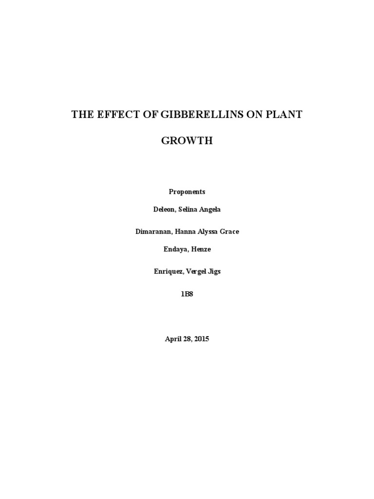 Impact of Gibberellins on Plant Growth | PDF | Plant Hormone | Plants