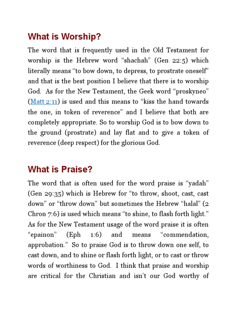 An In-Depth Exploration of Biblical Definitions of Praise, Worship, and ...