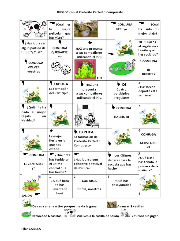 Juego de Las Ranas Pretérito Compuesto | PDF | Ocio