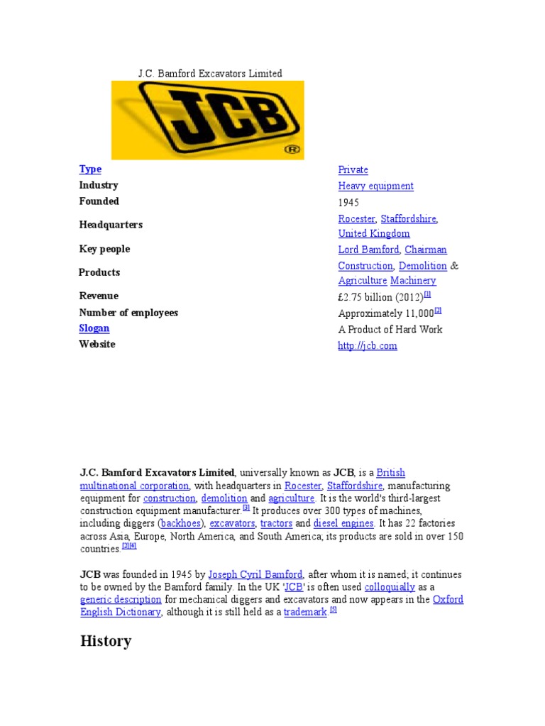 JCB | PDF | Construction Equipment | Motor Vehicle