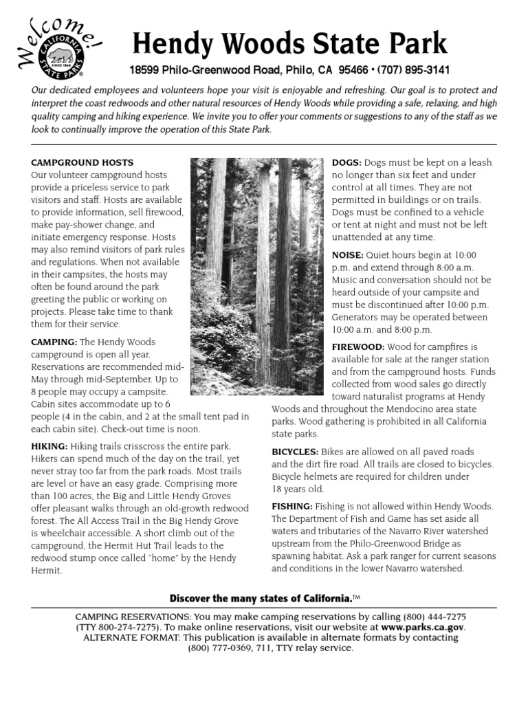 Hendy Woods State Park Campground Map | PDF | Campsite | Camping