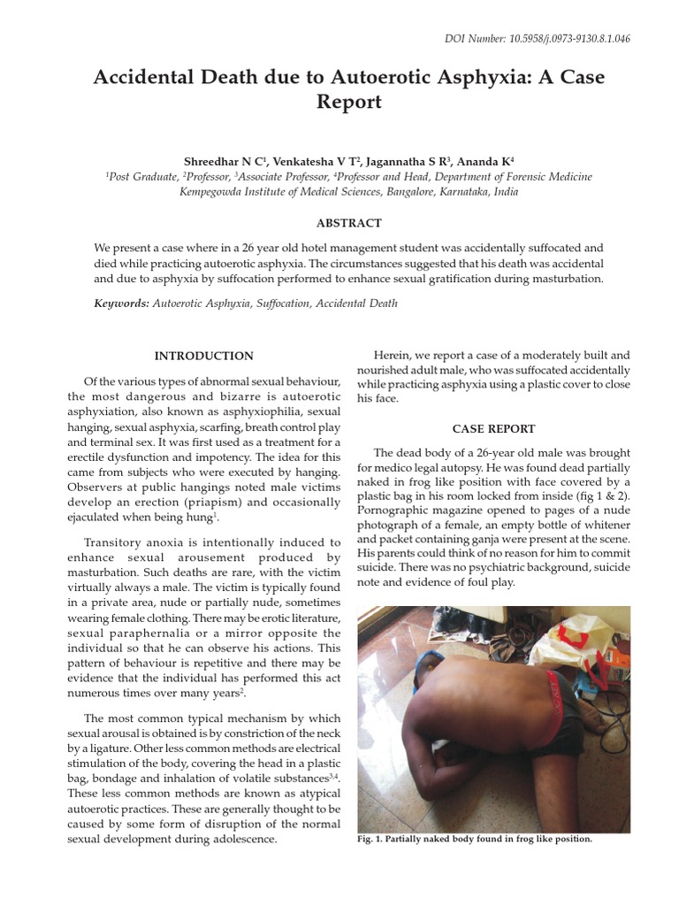 Accidental Death Due To Autoerotic Asphyxia: A Case | PDF