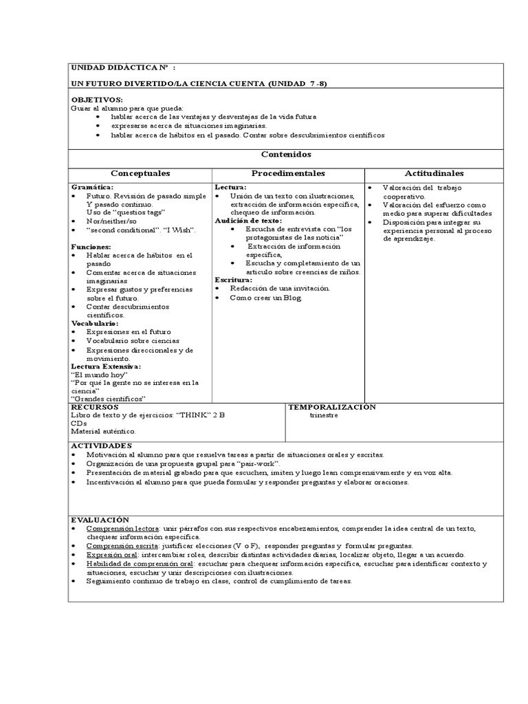 Think 2B | PDF | Comprensión lectora | Lectura (proceso)