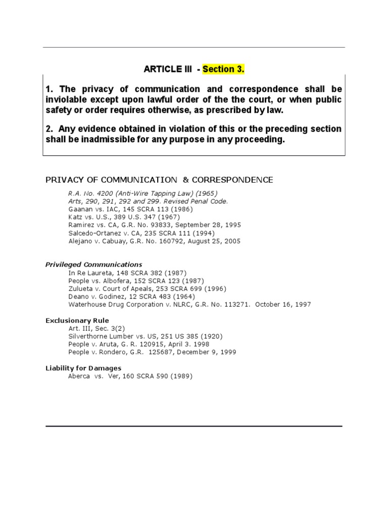 Privacy of Communication Laws Overview | PDF | Law | Young Adult