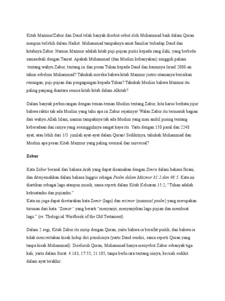 Kitab Zabur | PDF | Kajian Bahasa Asing