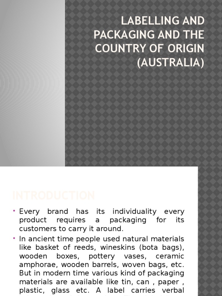 Labelling and Packaging and The Country of Origin | PDF | Packaging And ...