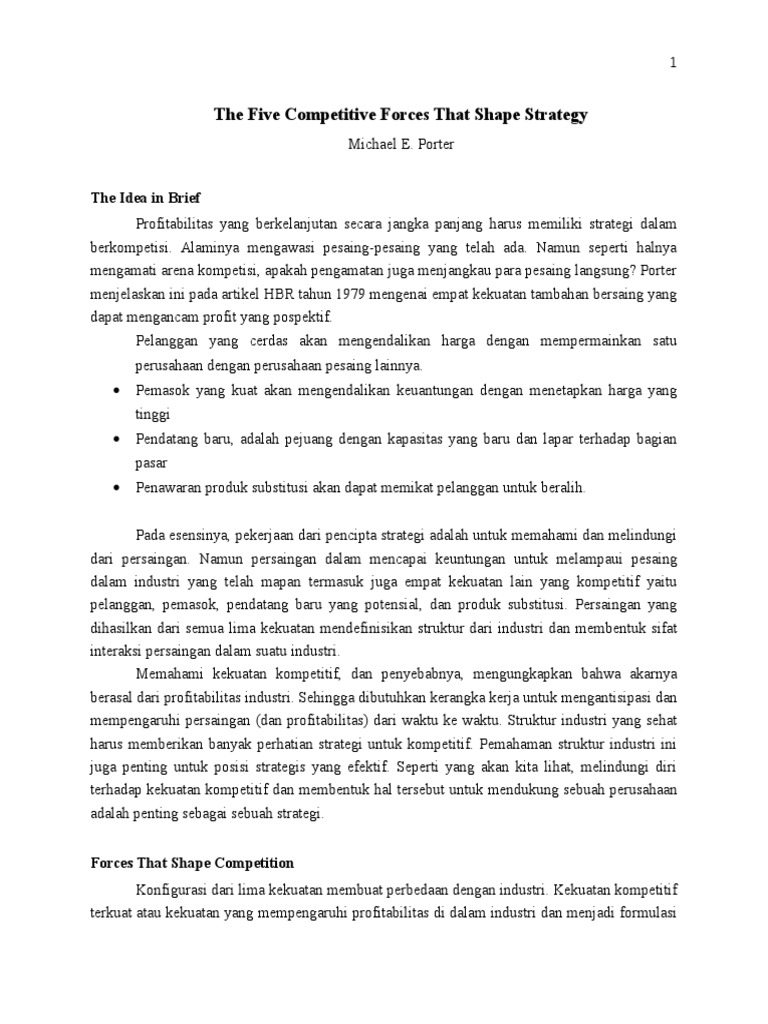 The Five Competitive Forces That Shape Strategy Porter Pdf